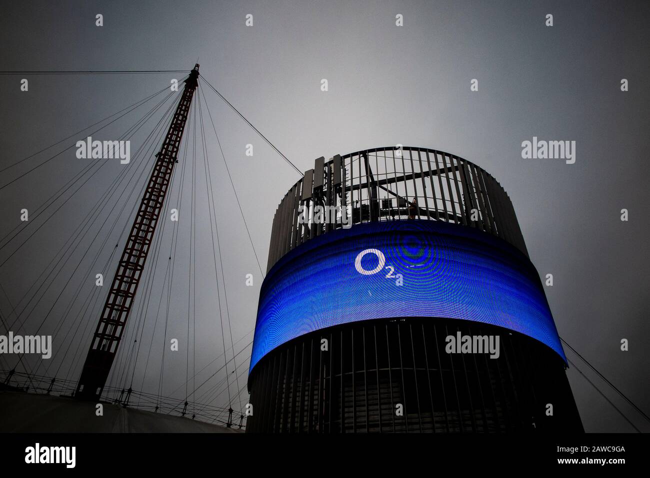 The exterior of the O2 Millennium Dome in North Greenwich, London with ...