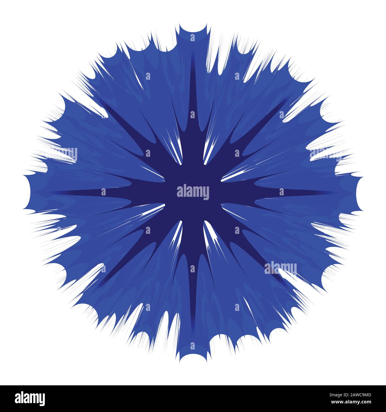 A vision of a blue sprawling explosion over a blue fade to white ...