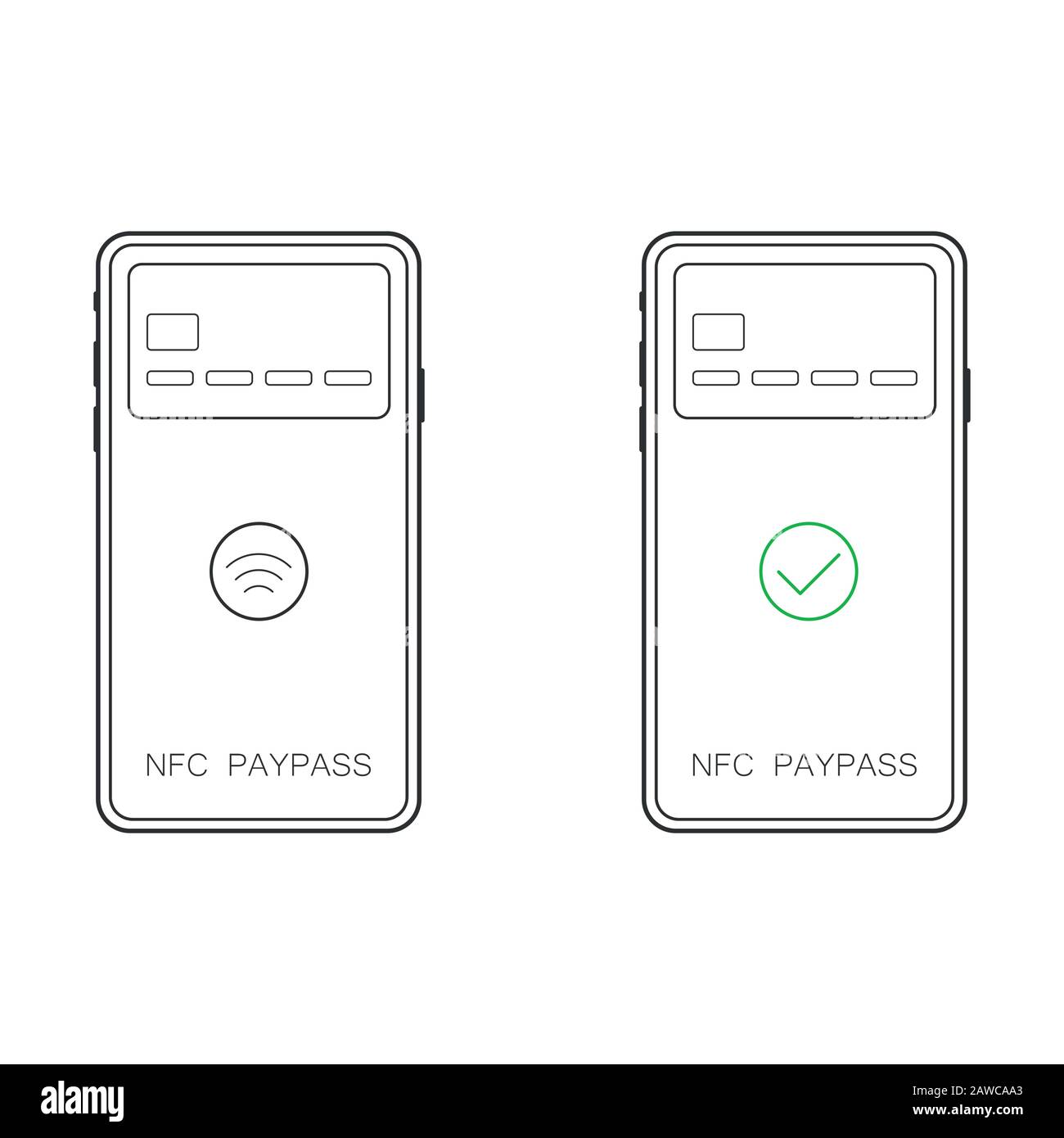 Flat vector illustration of payment transfer. sending and receiving ...