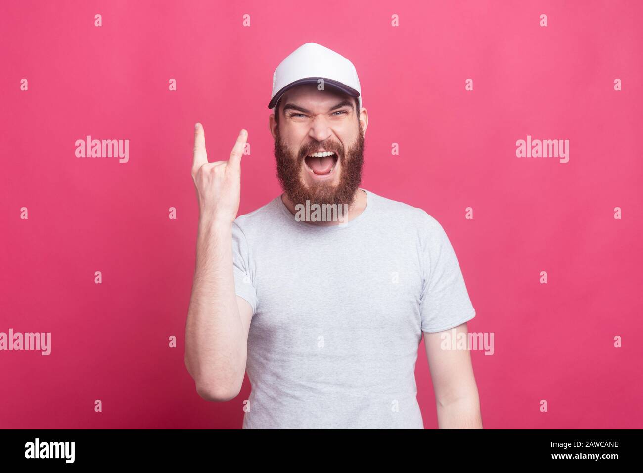 Rock hand sign cartoon hi-res stock photography and images - Alamy