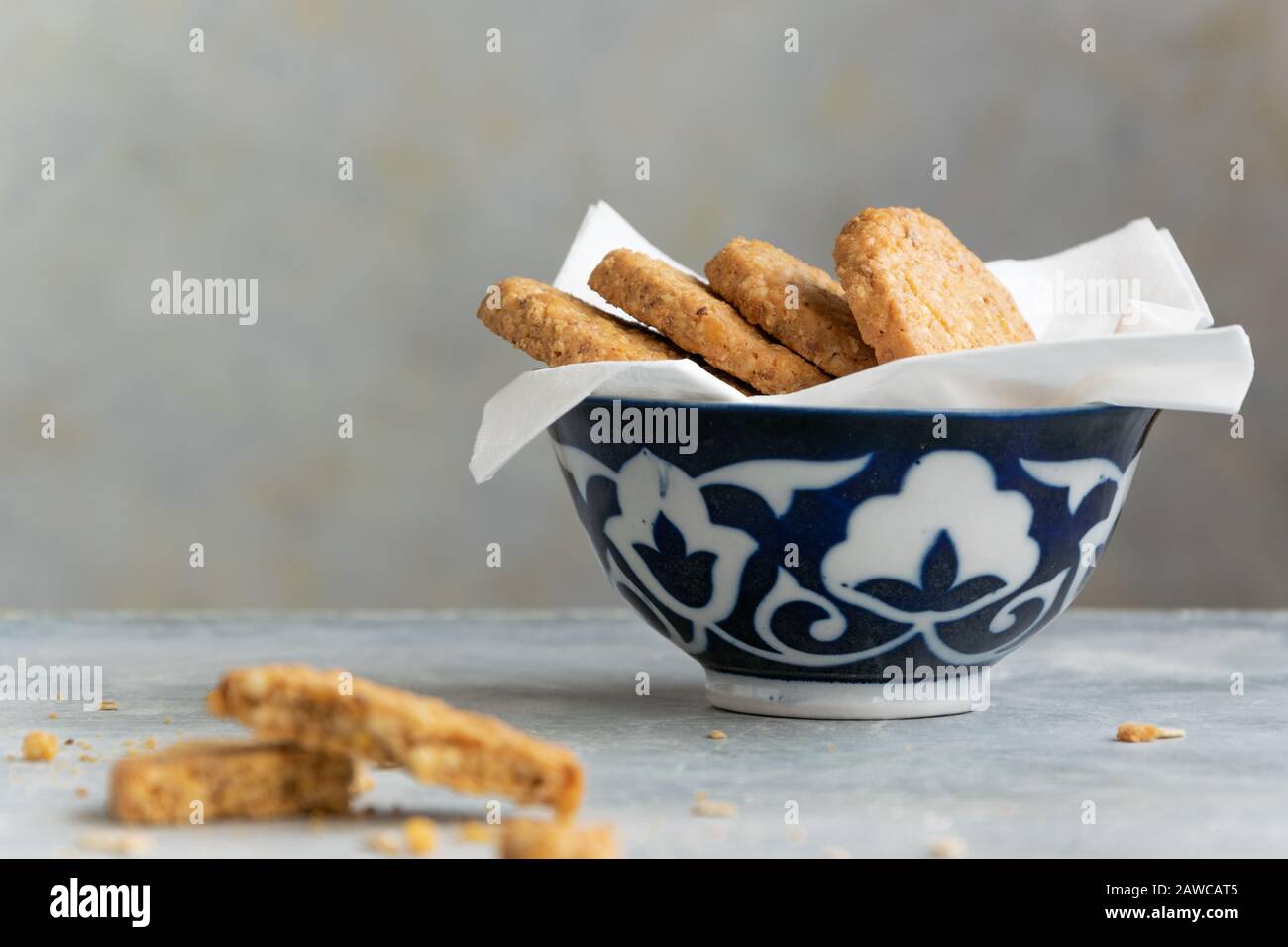 Healthy homemade oat biscuit. Crunchy sweet snack Stock Photo - Alamy