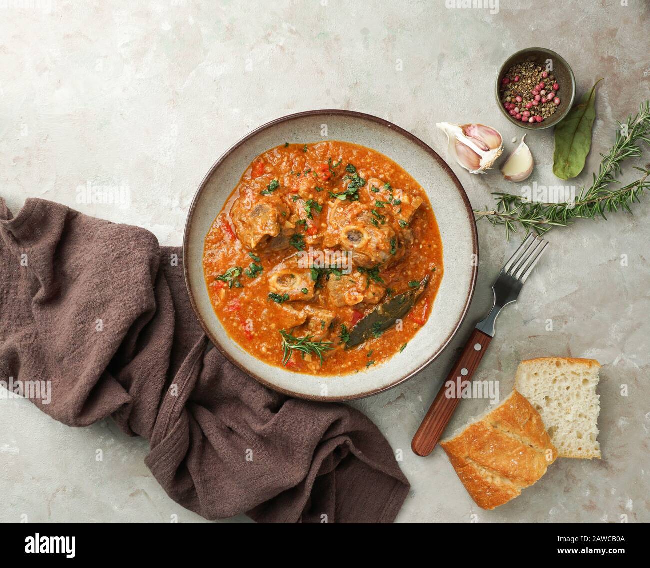 caldereta de cordero navidena manchega or spanish lamb stew, tipical ...