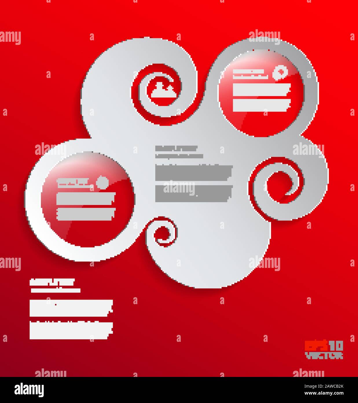 Stylized presentation template with empty text boxes and embellishment ...