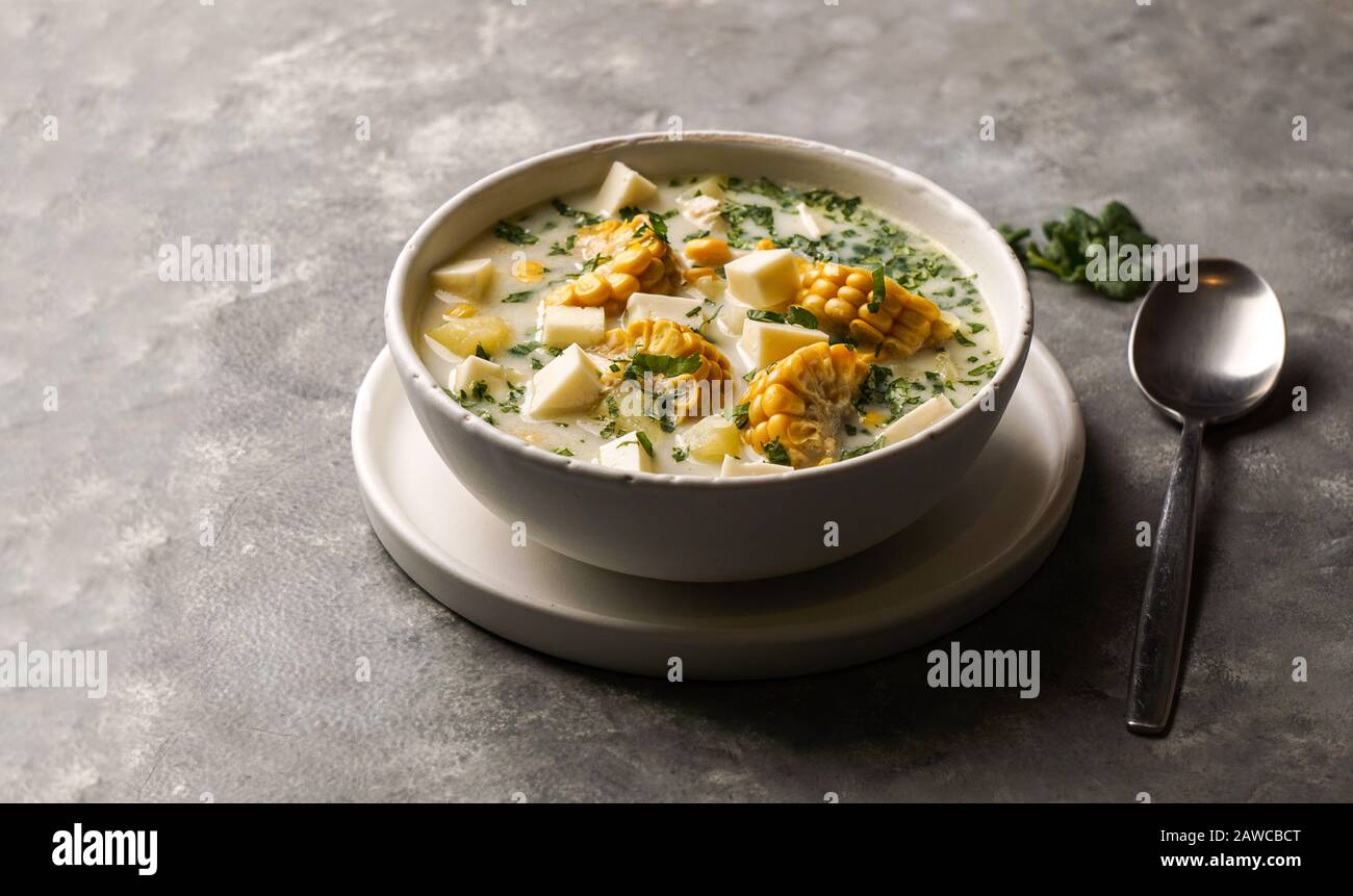 chicken soup with cheese and corn, Chupe de pollo, tipical venezuelan ...