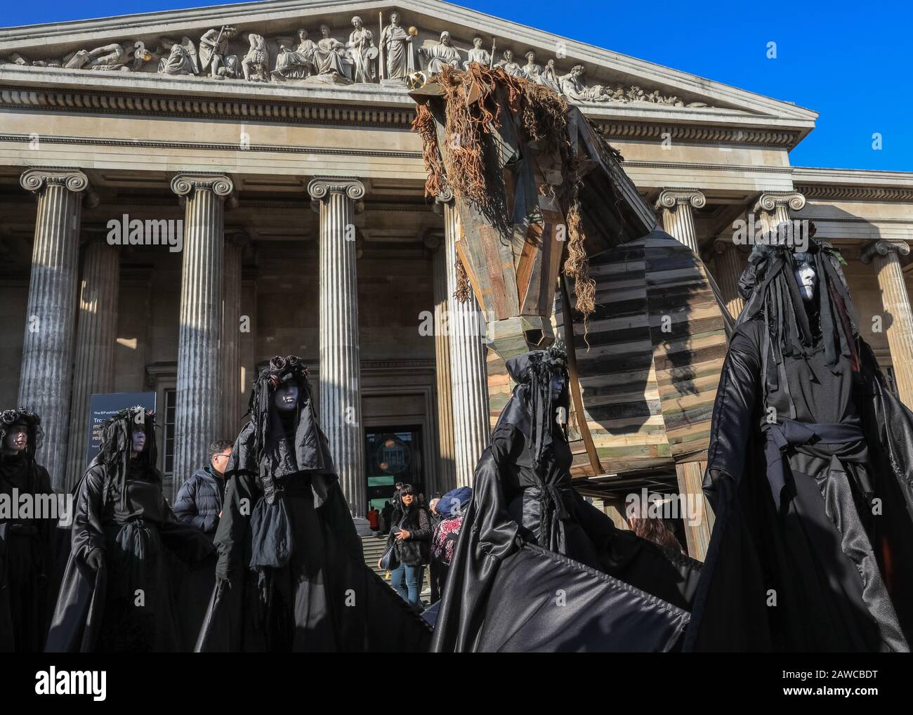 British Museum, London, 08th Feb 2020. In protest against the British ...