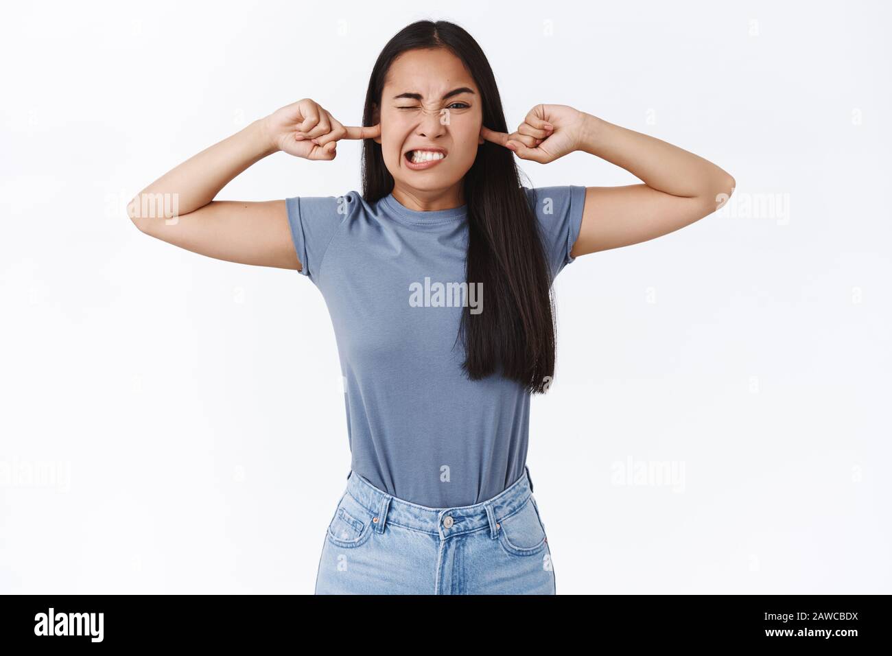 I am not hearing you. Silly and childish cute asian girl refuse listen ...