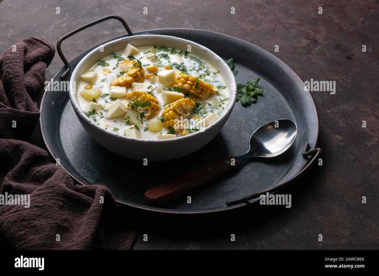 chicken soup with cheese and corn, Chupe de pollo, tipical venezuelan ...