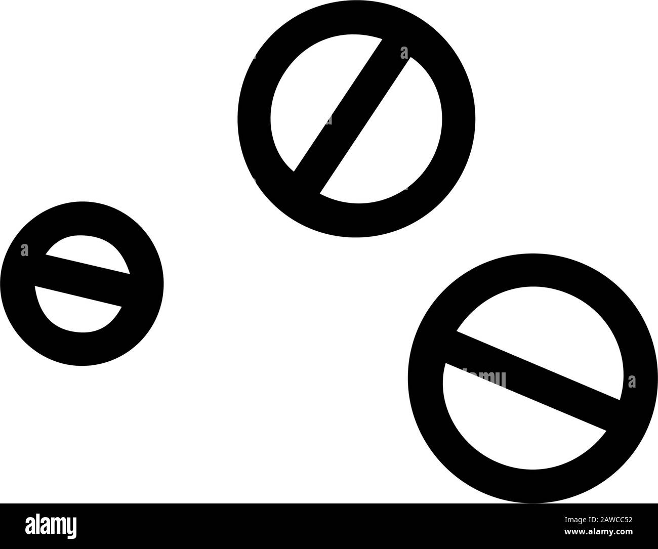 Round pills or tablets in hand drawn doodle style isolated on white ...