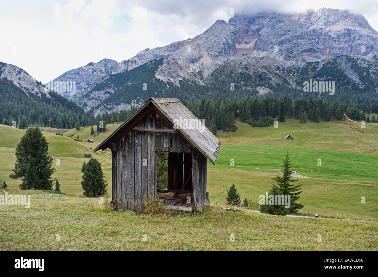 old barn in the mountain with panoramic view Stock Photo - Alamy