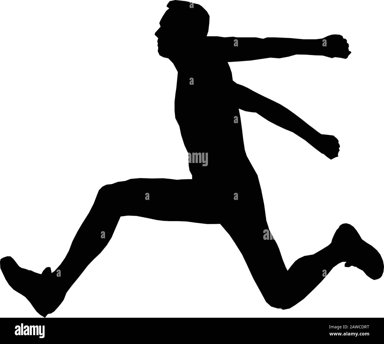 men athlete jumper in triple jump black silhouette Stock Vector Image ...