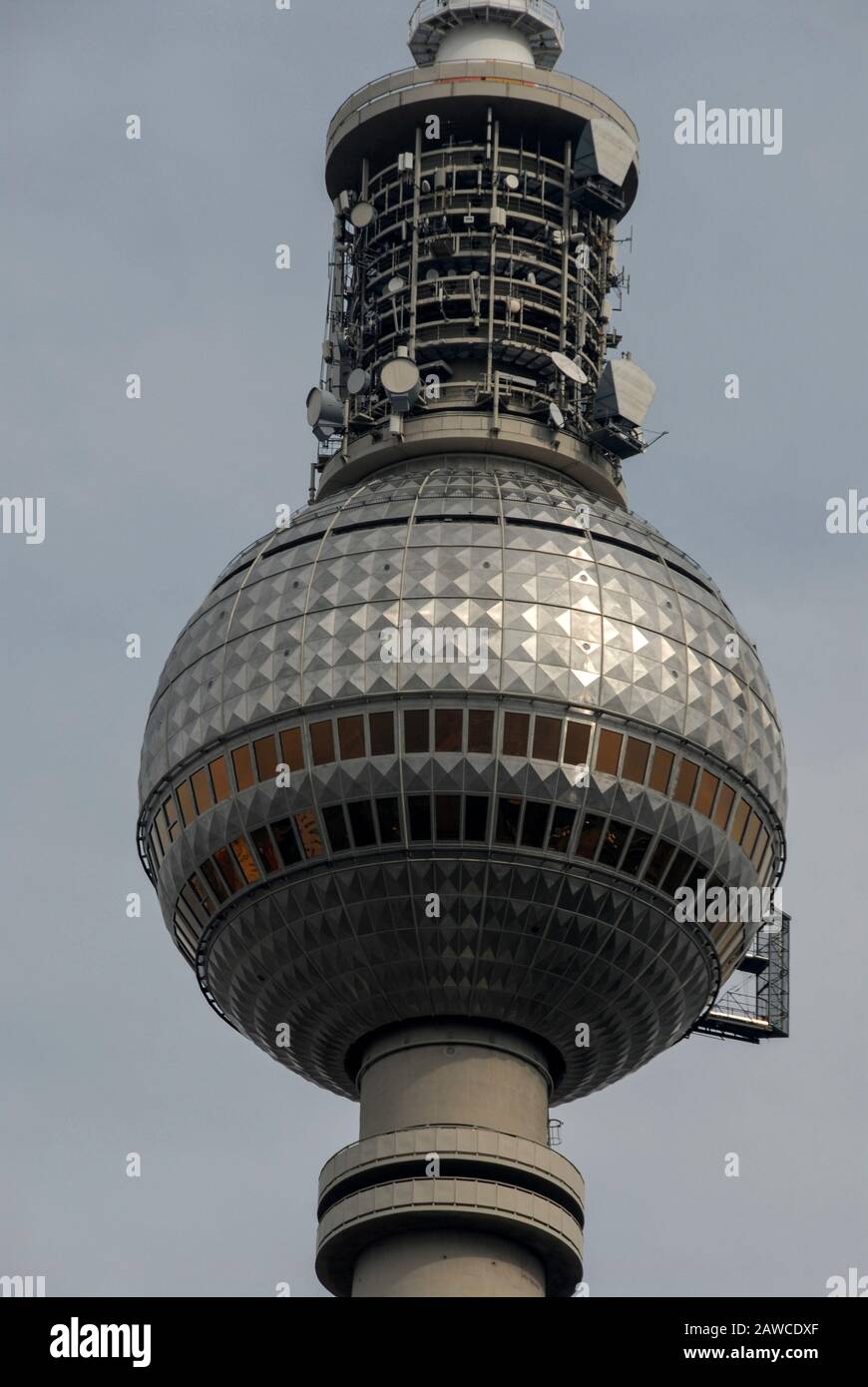 The Berliner Fernsehturm - 368m-tall television tower in Alexanderplatz ...