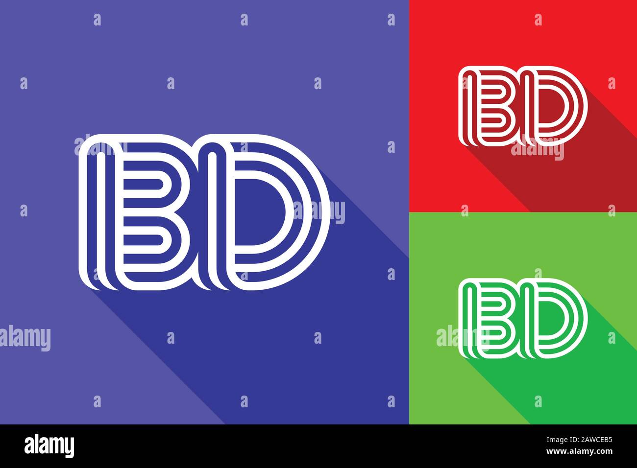 B and D combination Lines Letter Logo. Creative Line Letters Design ...