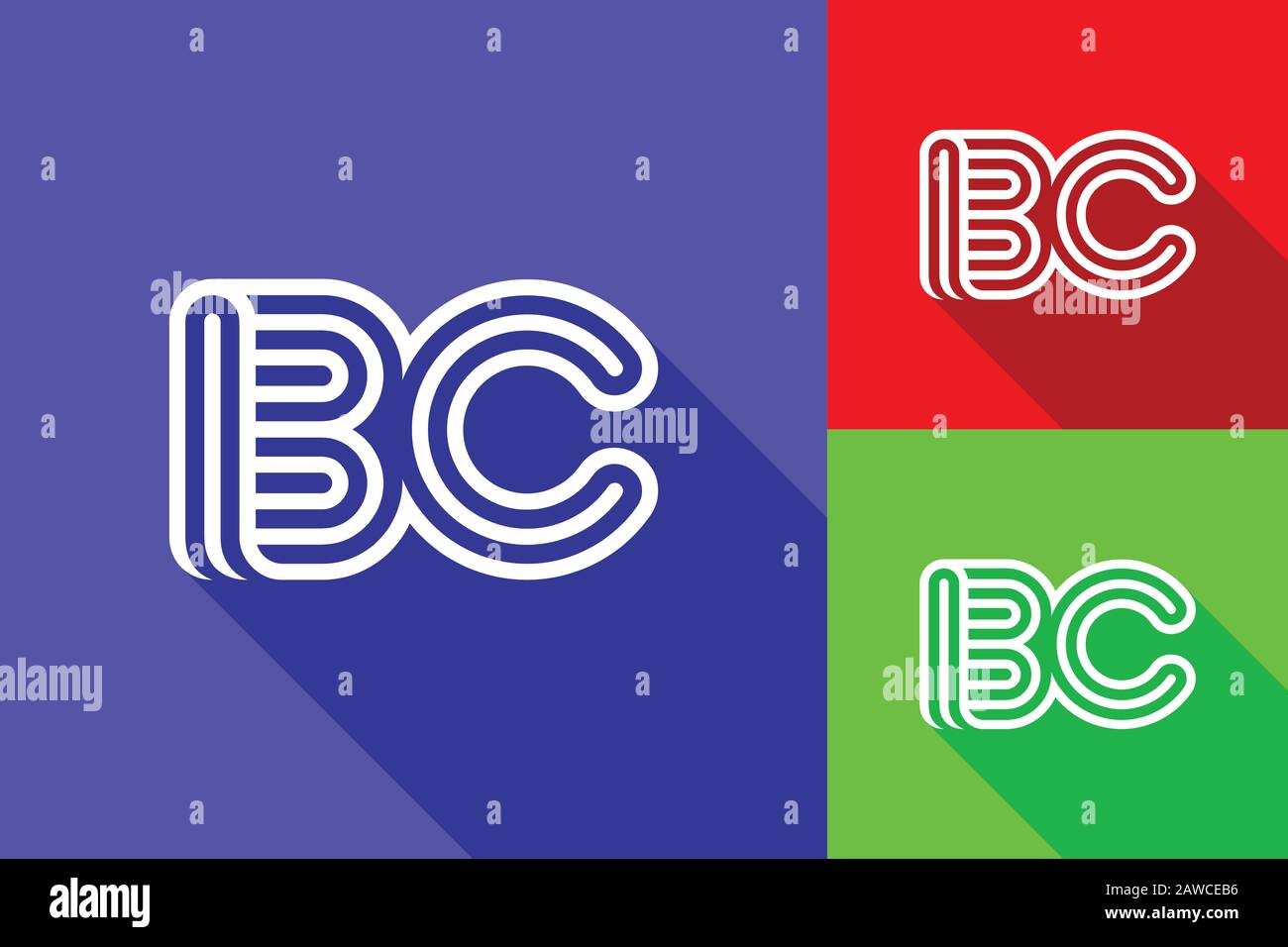 B and C combination Lines Letter Logo. Creative Line Letters Design ...
