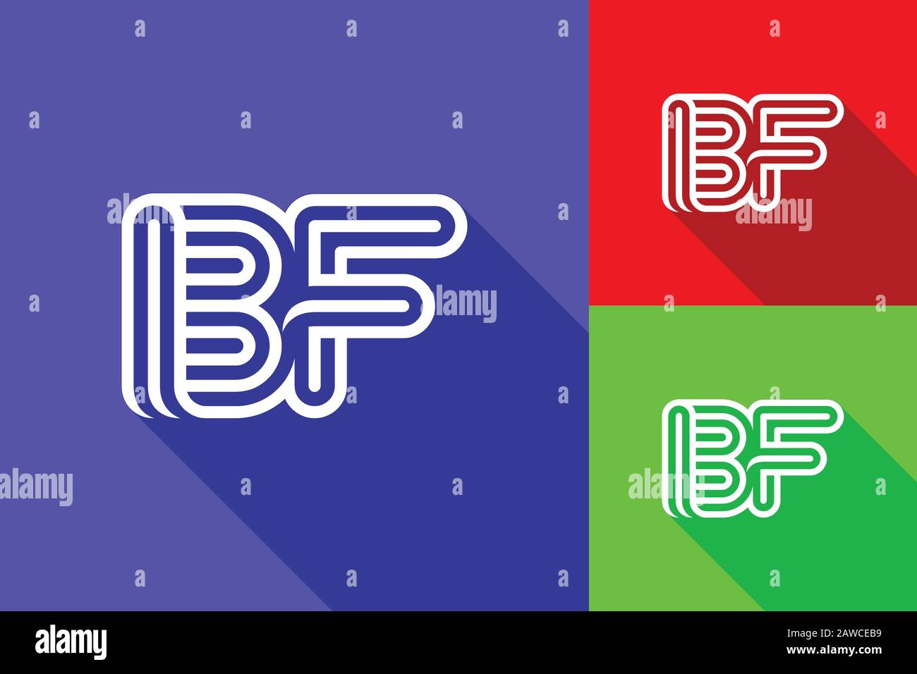 B and F combination Lines Letter Logo. Creative Line Letters Design ...