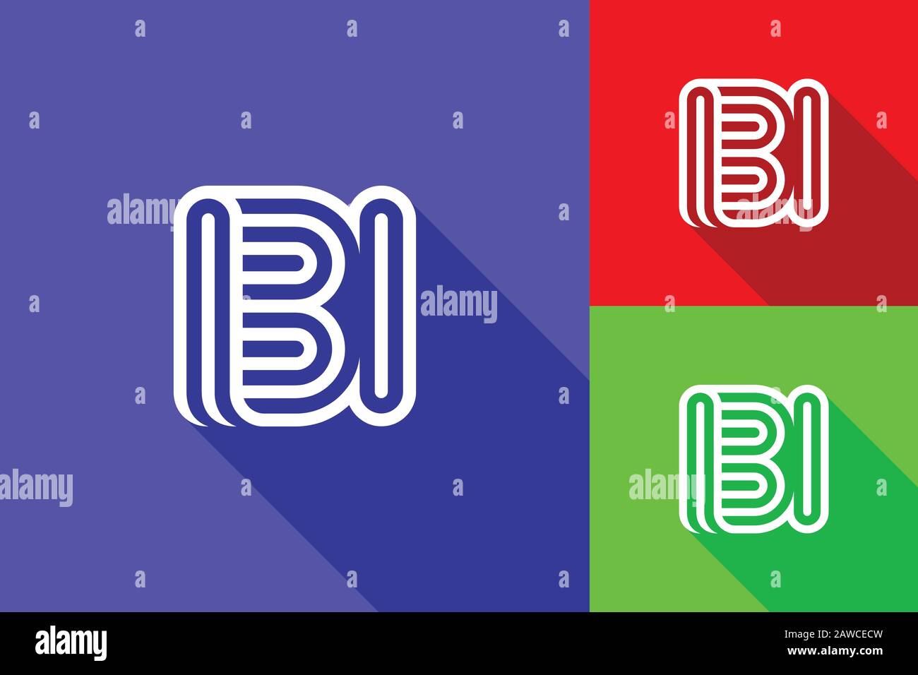 B and I combination Lines Letter Logo. Creative Line Letters Design ...