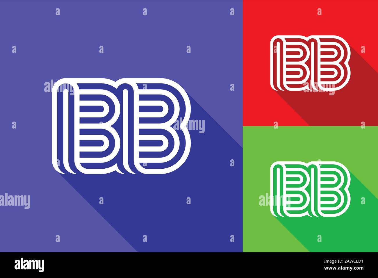 B and B combination Lines Letter Logo. Creative Line Letters Design ...