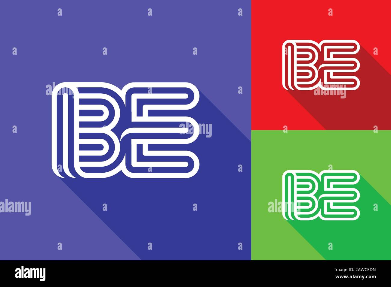 B and E combination Lines Letter Logo. Creative Line Letters Design ...