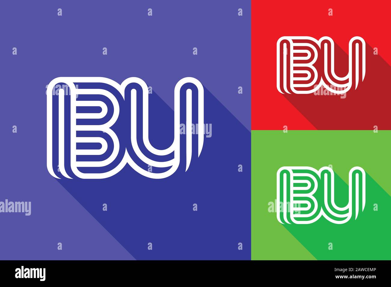 B and U combination Lines Letter Logo. Creative Line Letters Design ...