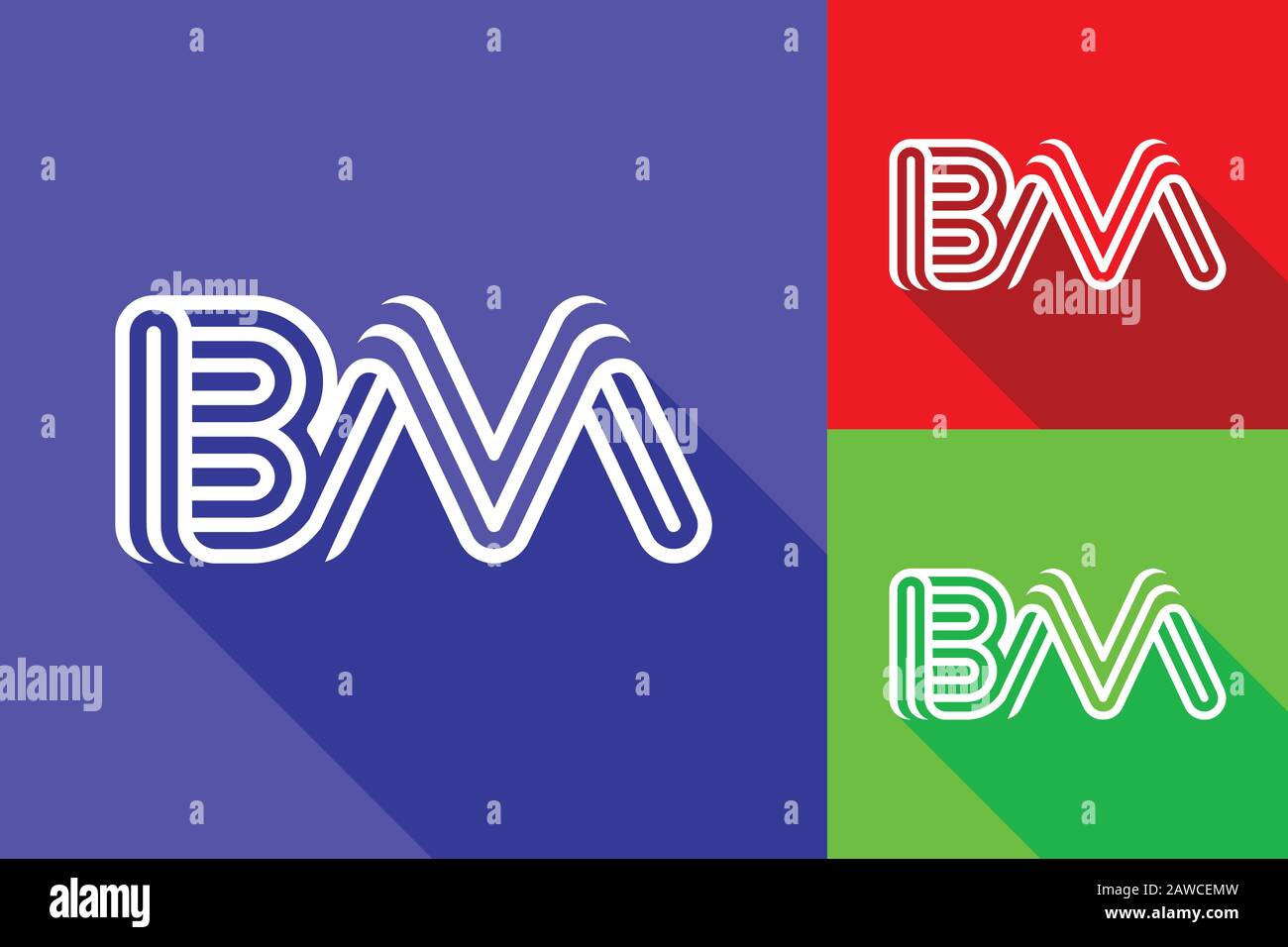 B and M combination Lines Letter Logo. Creative Line Letters Design ...