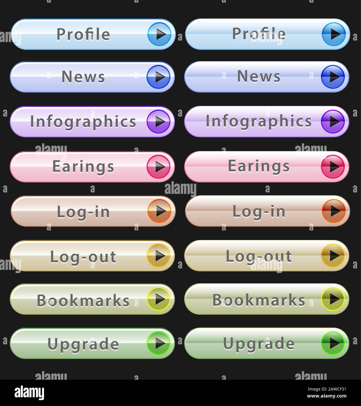 Buttons collection hi-res stock photography and images - Alamy