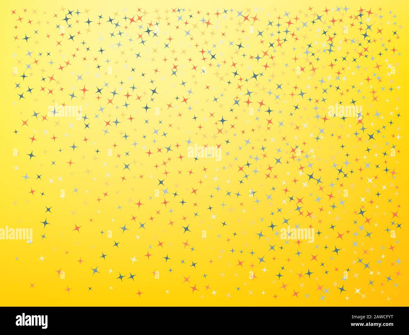 Yellow color background. Stars confetti. Common colorific mesh ...