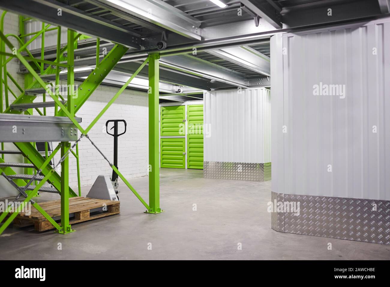 Image of modern empty clean storage room with equipment Stock Photo - Alamy