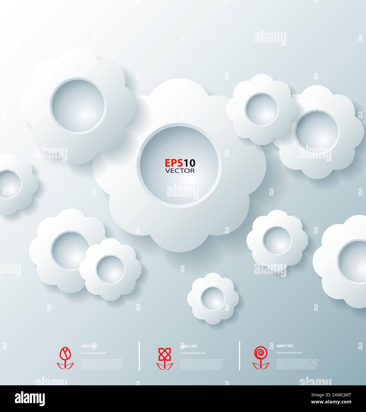 Stylized presentation template with empty text boxes and embellishment ...