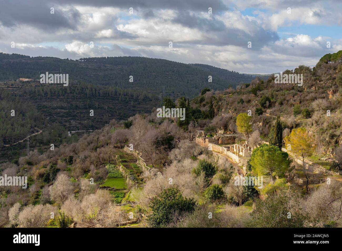 Sataf, Israel - February 1st,2018: The ancient Sataf springs in the ...