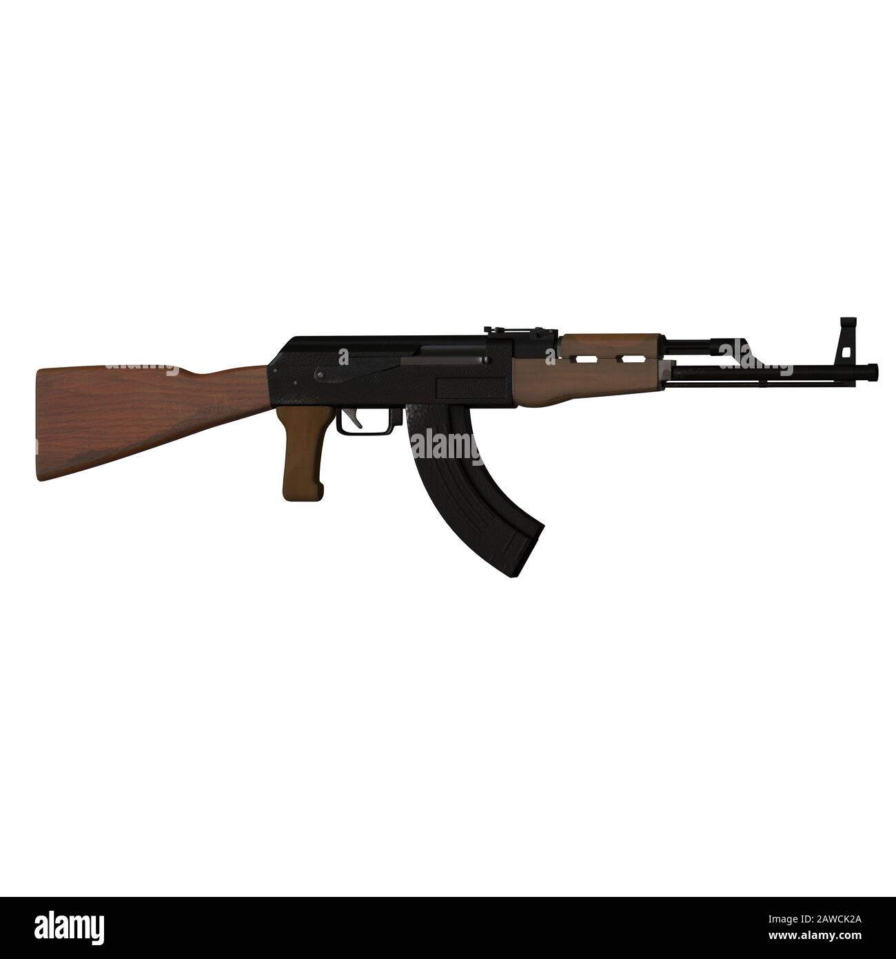 Machine gun on a white background. Isolate. 3D rendering of excellent ...