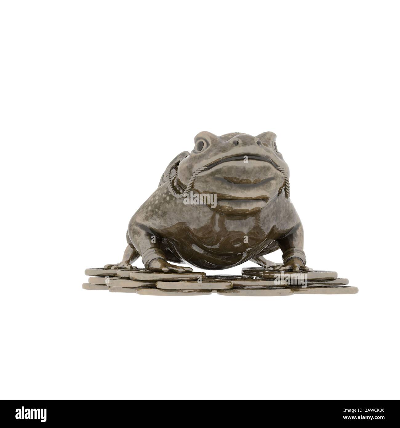 Money frog on a white background. Isolate. 3D rendering of excellent ...
