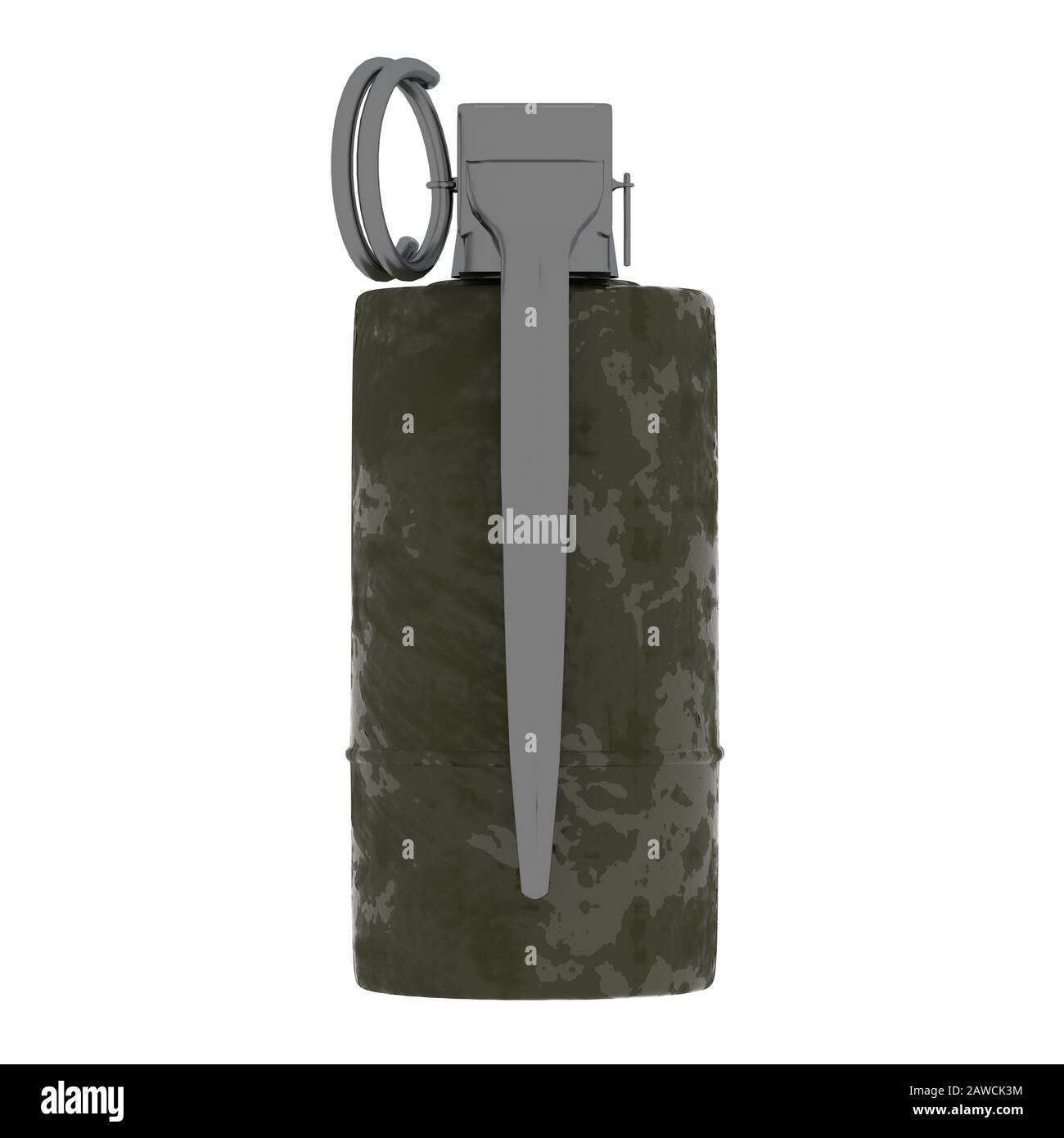 Grenade on a white background. Isolate. 3D rendering of excellent ...