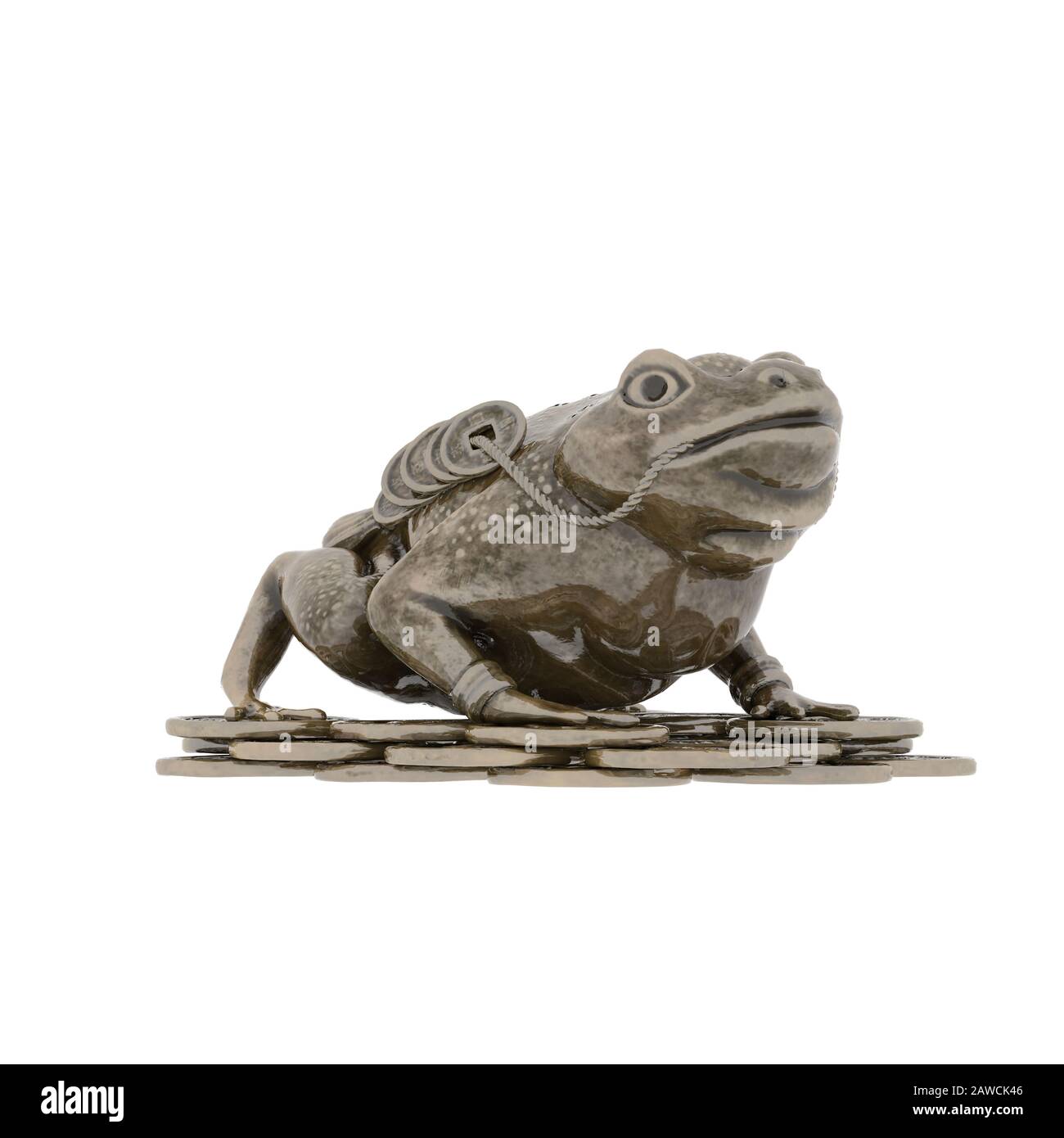 Money frog on a white background. Isolate. 3D rendering of excellent ...