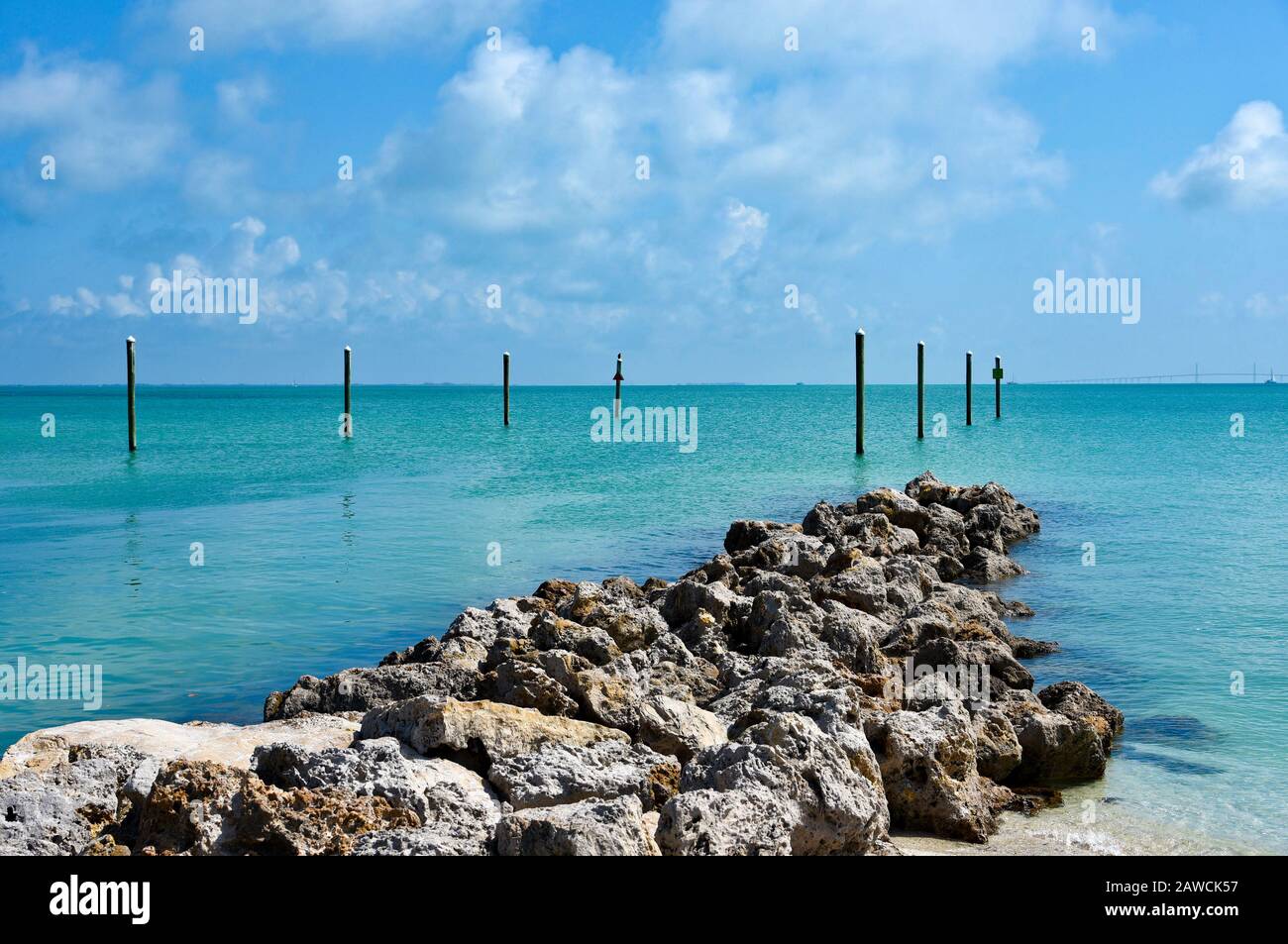 View across Tampa Bay from Anna Maria Island, Florida Stock Photo - Alamy