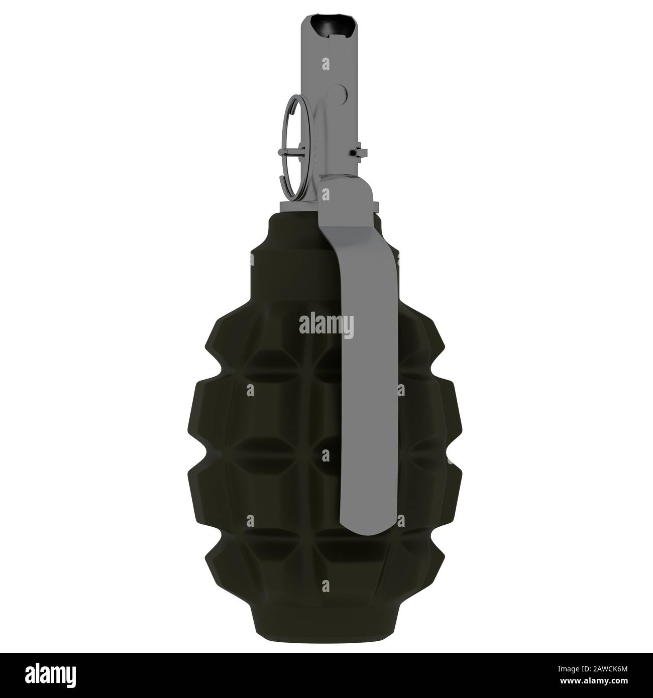 Grenade on a white background. Isolate. 3D rendering of excellent ...