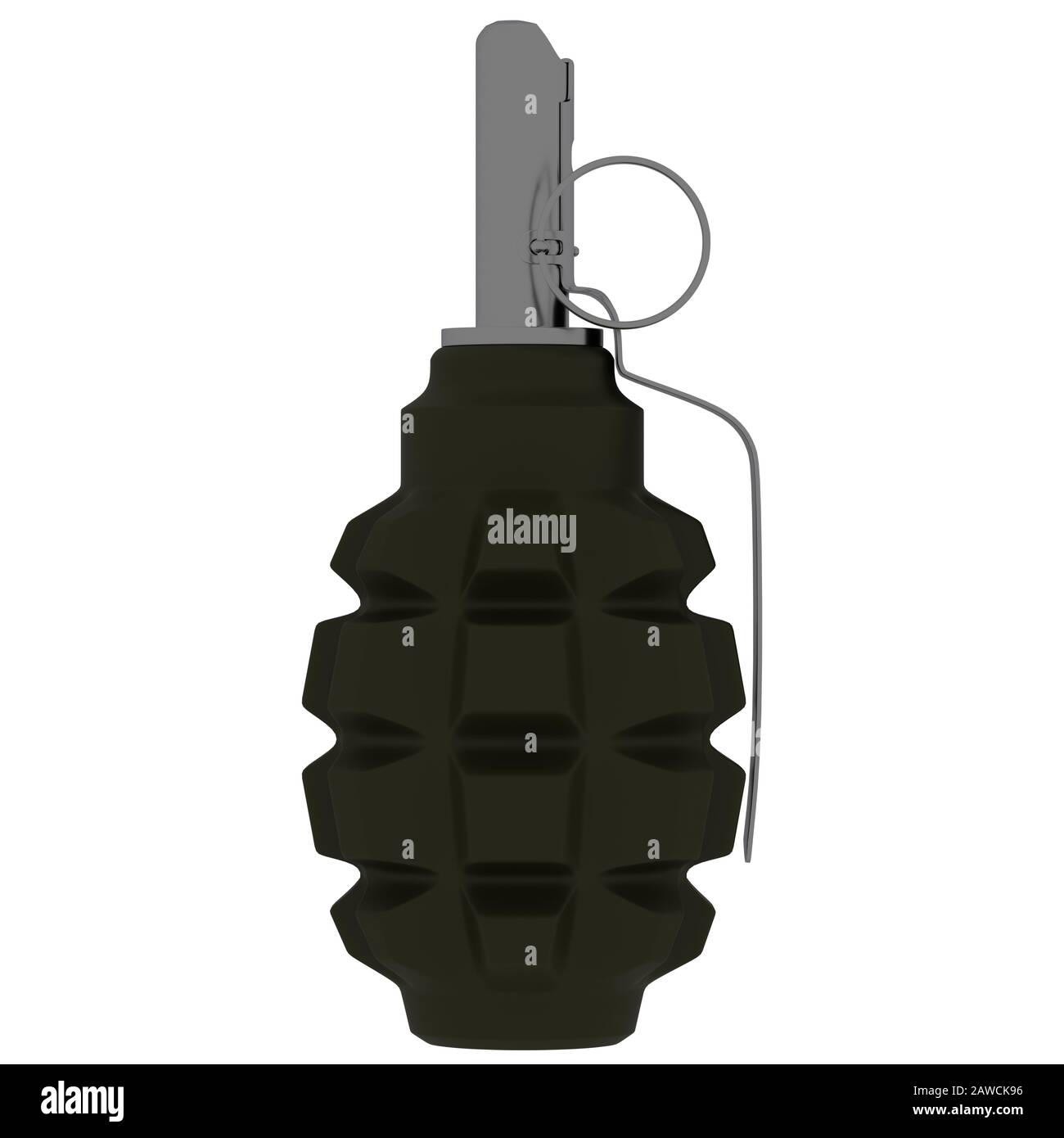 Grenade on a white background. Isolate. 3D rendering of excellent ...