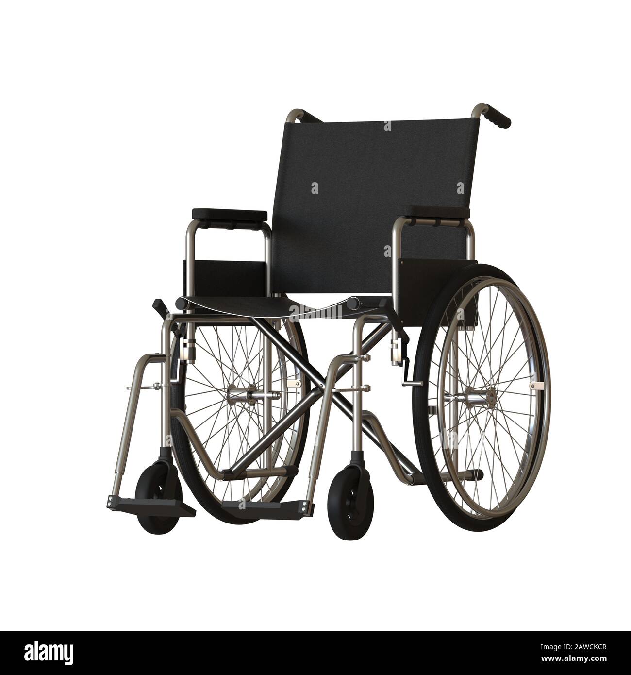 Wheelchair on a white background. Isolate. 3D rendering of excellent ...