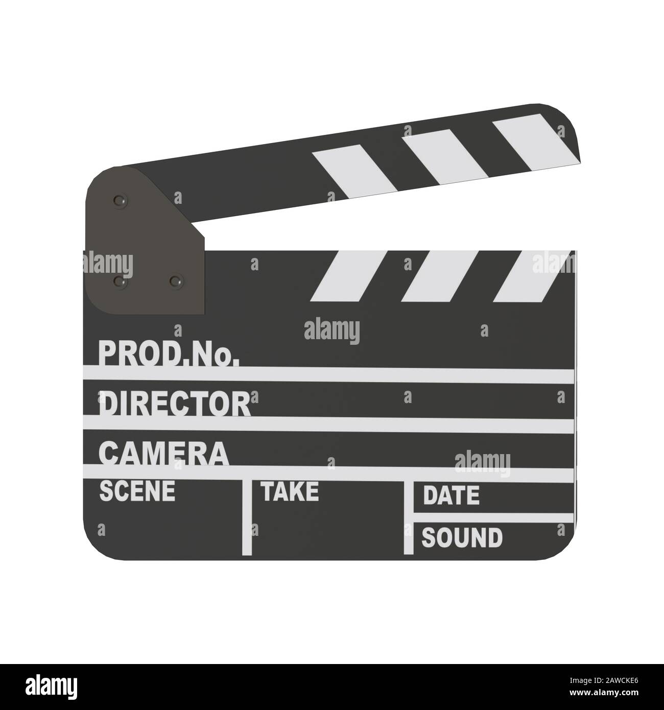 A flapper for a movie on a white background. Isolate. 3D rendering of ...