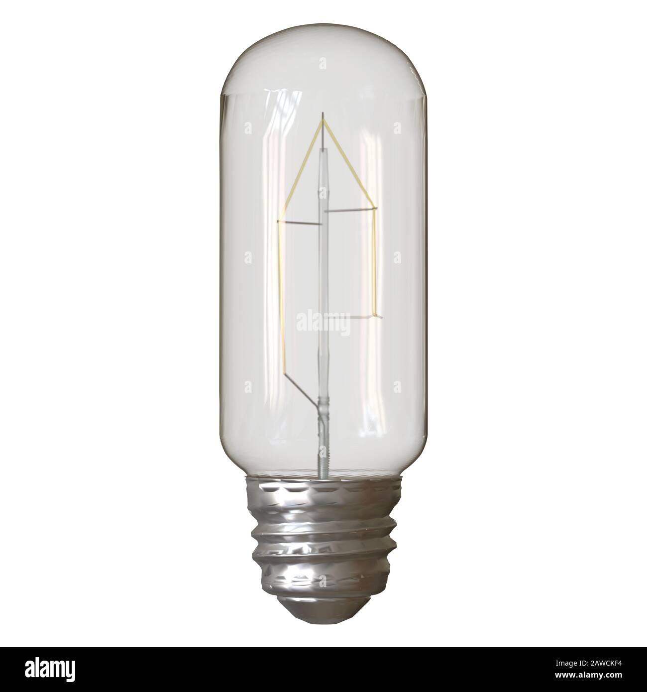Retro light bulb on a white background. Isolate. 3D rendering of ...