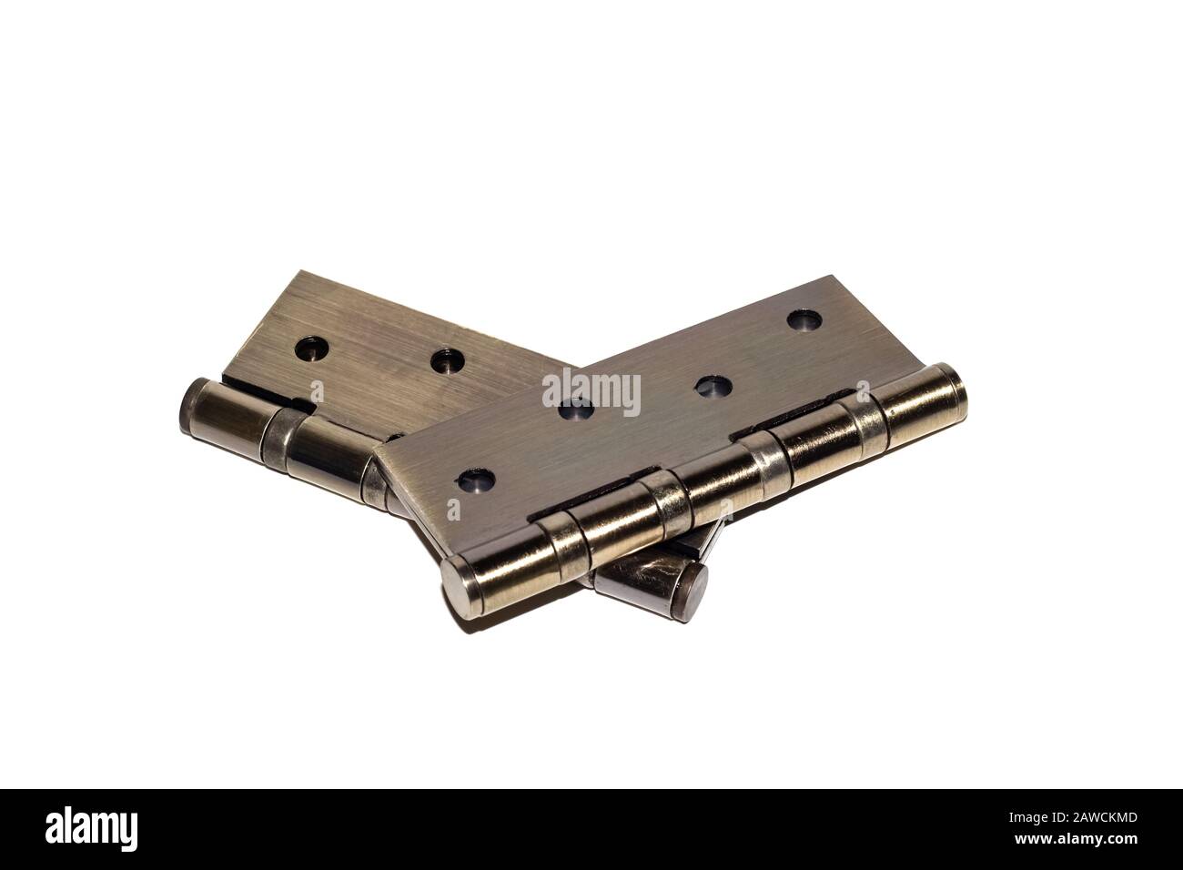 Door hinges isolated on a white background Stock Photo - Alamy