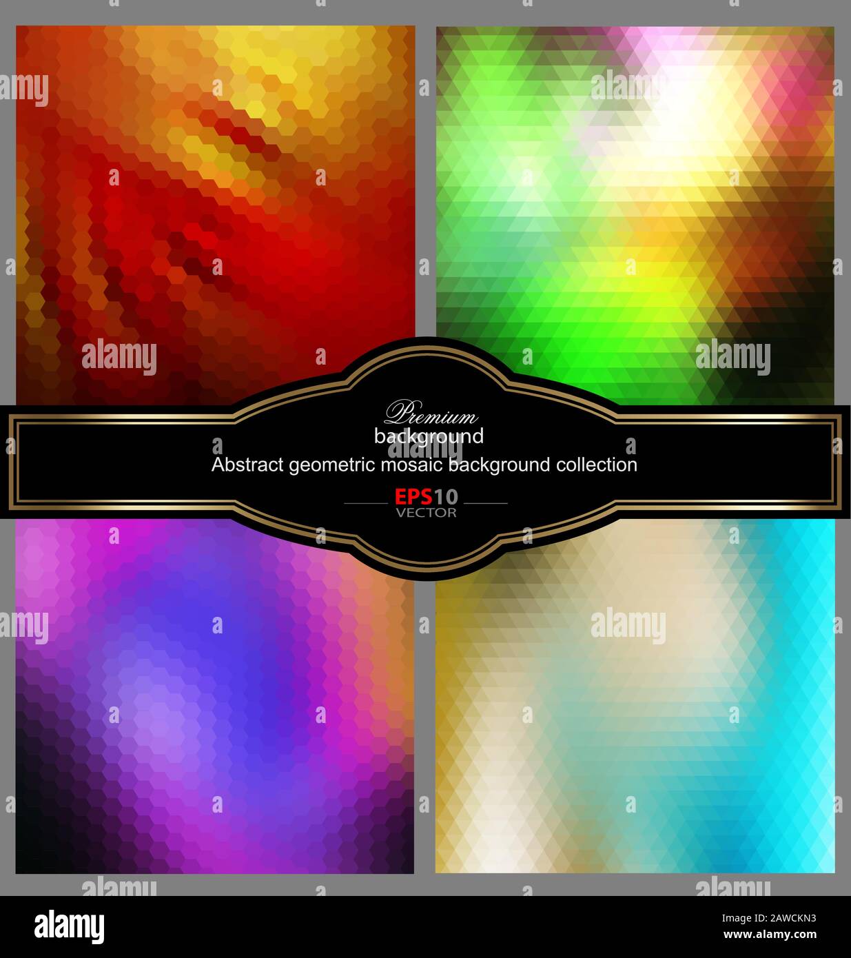 Multiple pack of colorful mosaic background templates for multipurpose ...