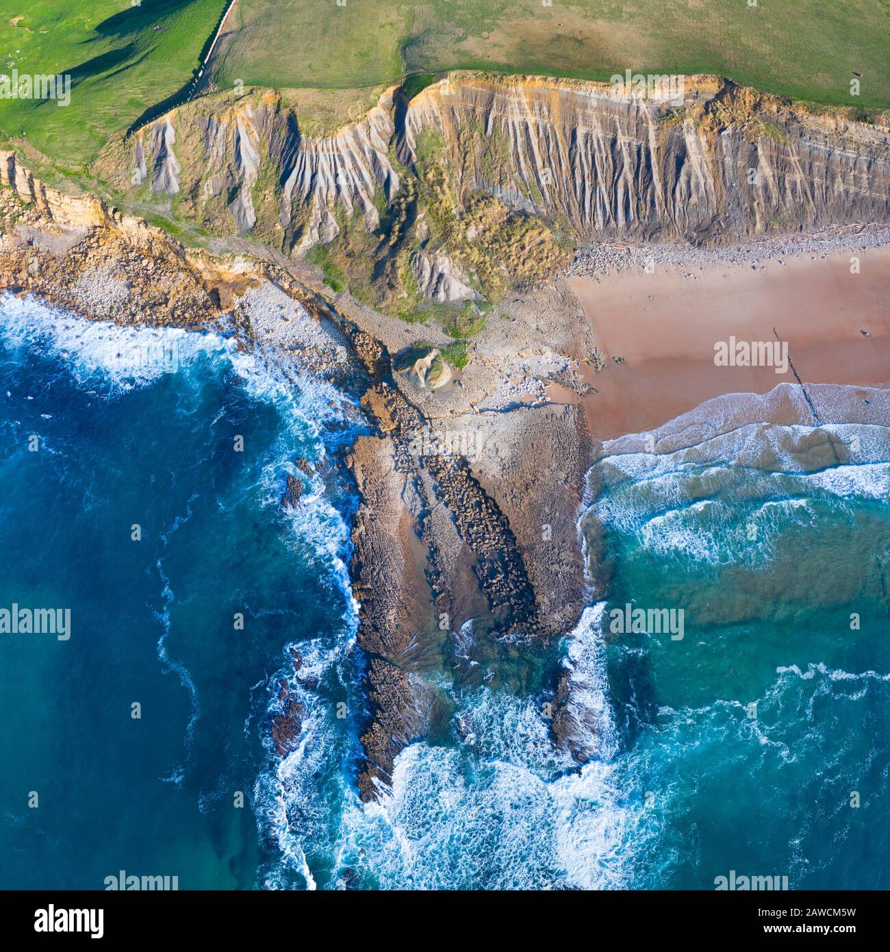 Los Caballos beach, Cuchia, Miengo Municipality, Cantabrian Sea ...