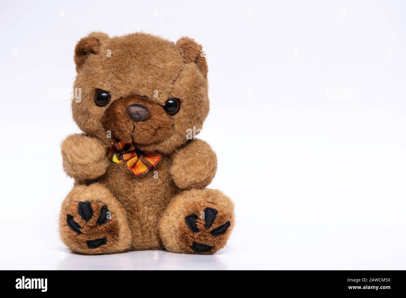 brown teddy bear on white background Stock Photo - Alamy