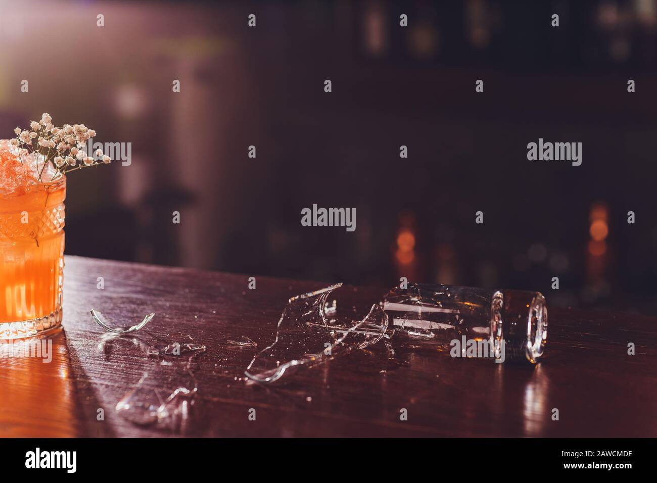 Brandy in broken glass hi-res stock photography and images - Alamy