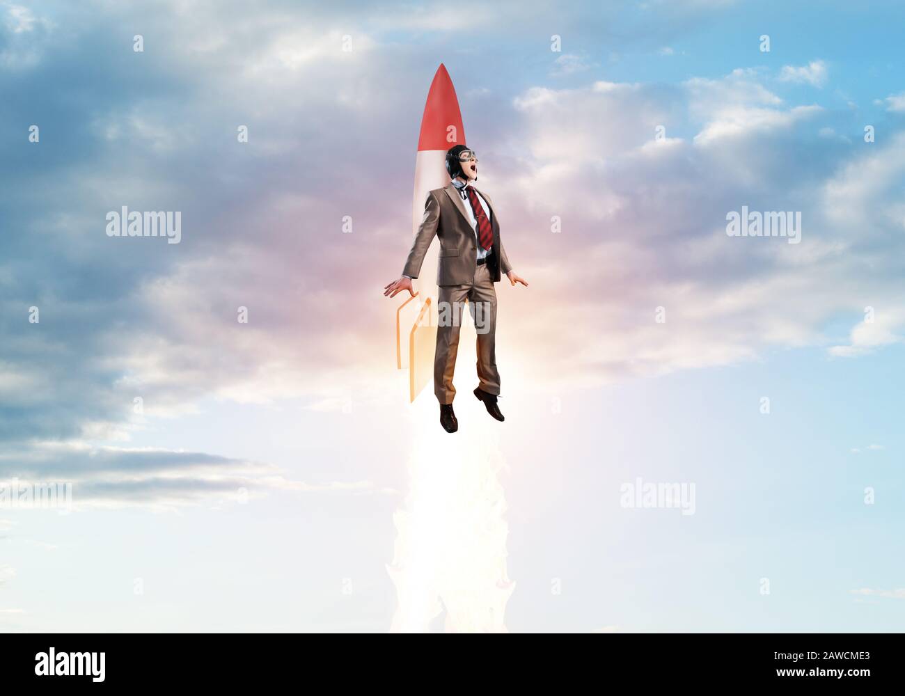 Man flying with jetpack hi-res stock photography and images - Alamy