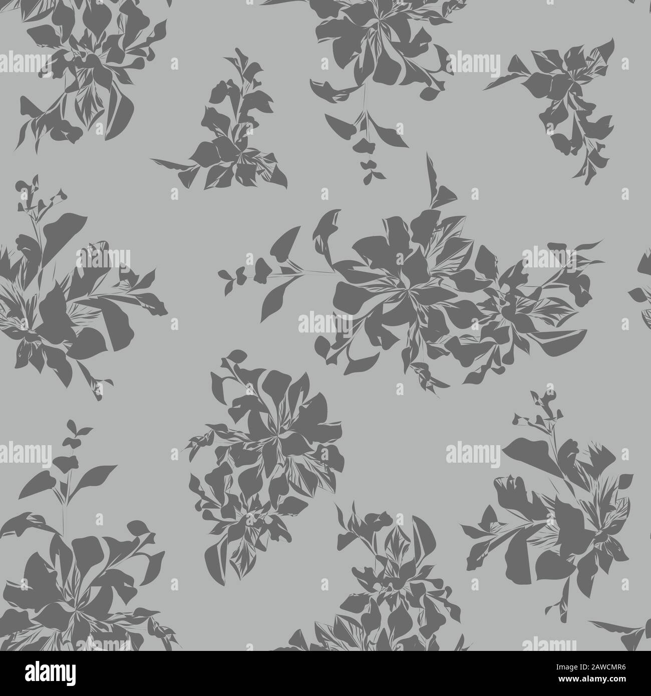 Beautiful dark grey leaves seamless repeating pattern Stock Vector ...