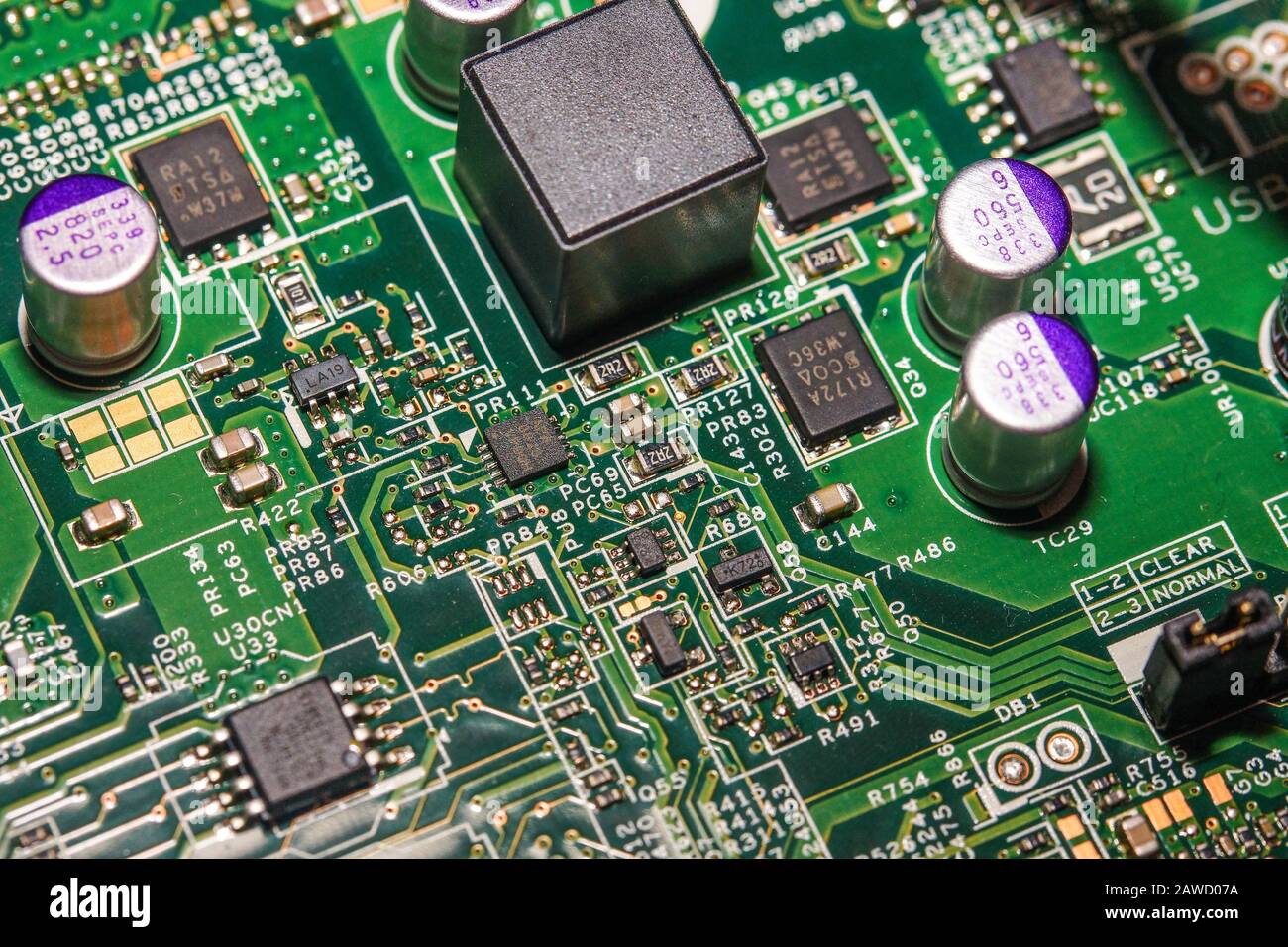 Circuit board on a motherboard Stock Photo - Alamy