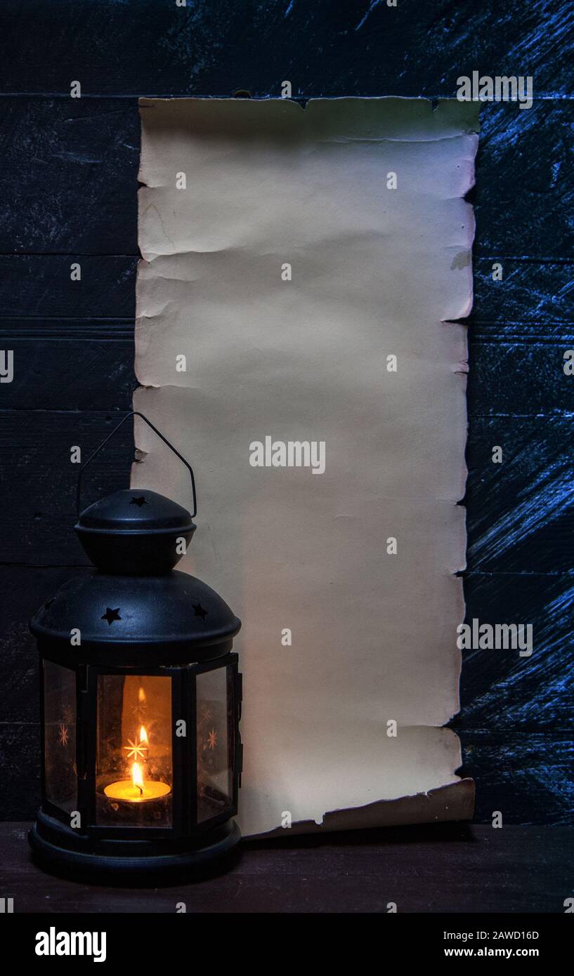 candle and parchment Stock Photo - Alamy