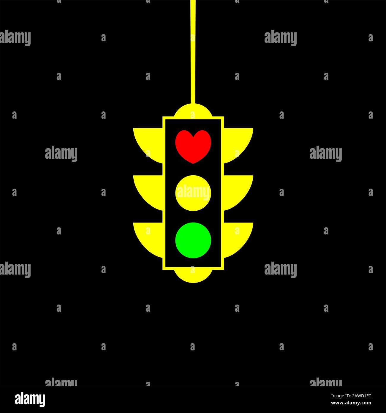 Heart red light traffic light hi-res stock photography and images - Alamy