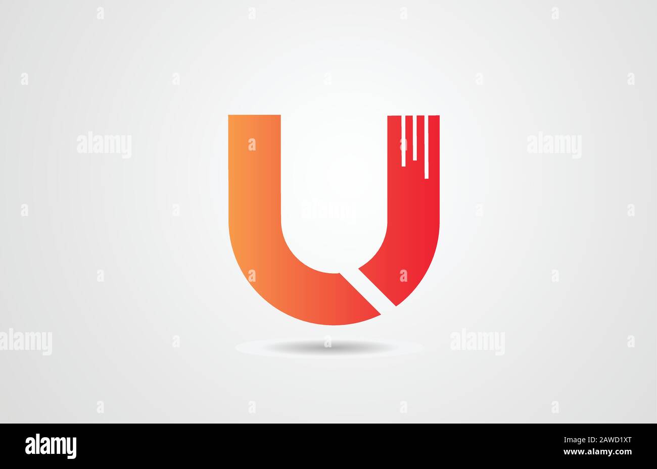 corporate U orange alphabet letter logo icon design template for ...