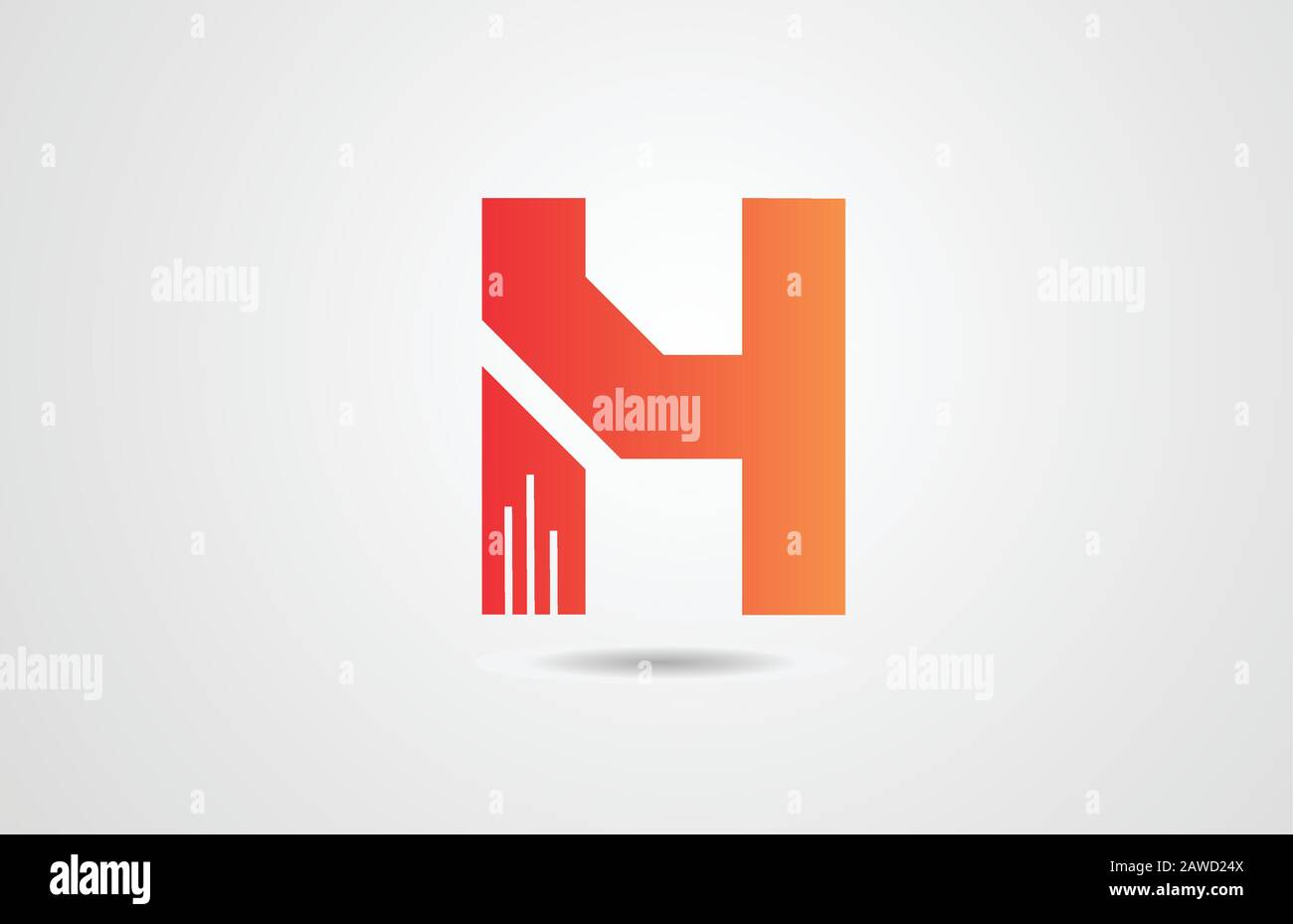 corporate H orange alphabet letter logo icon design template for ...